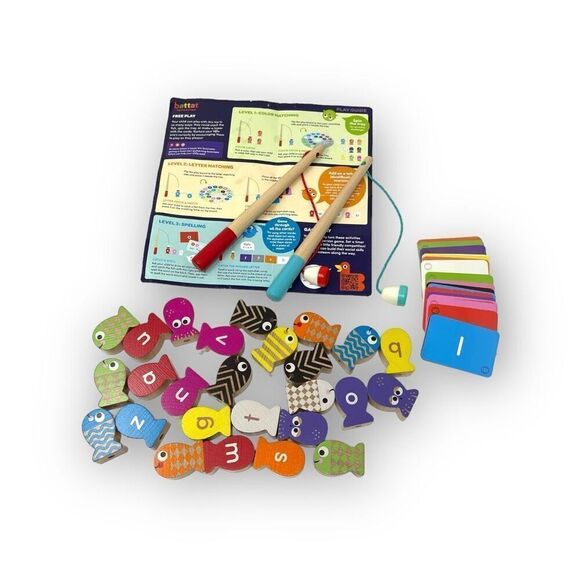 Battat | Toys | Battat Magnetic Wooden Alphabet Sight Wordcatching Fish ...